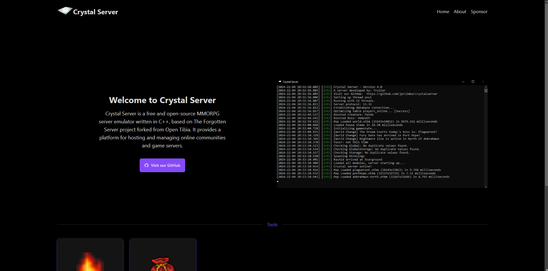 Crystal Server - Home